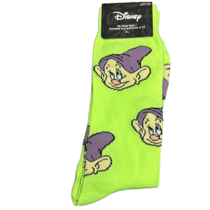 Disney | Accessories | 38 Disney Dopey Neon Green Socks With Dwarf ...